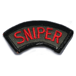 Sniper Tab Red & Sub'd. - Military Patches & Pins