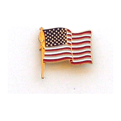 US Flag Furled/Enamel - Military Patches & Pins