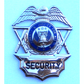 Security Badge w/Screw Backing/Silver - Military Patches & Pins